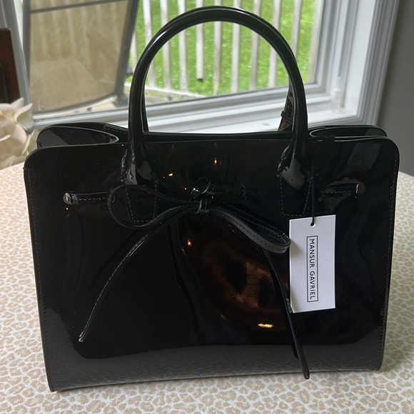 Mansur Gavriel | Bags | Mansur Gavriel Black Patent Mini Sun Bag | Poshmark